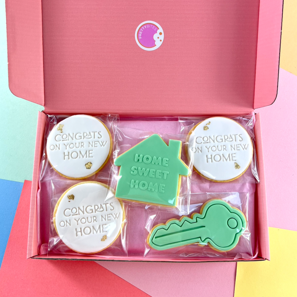 New Home Cookies - House Cookie Gift Box – Pretty Bites